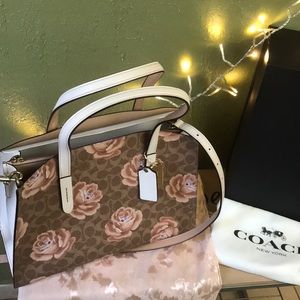 Coach | Bags | Coach Signature Rose Print Carryall | Poshmark